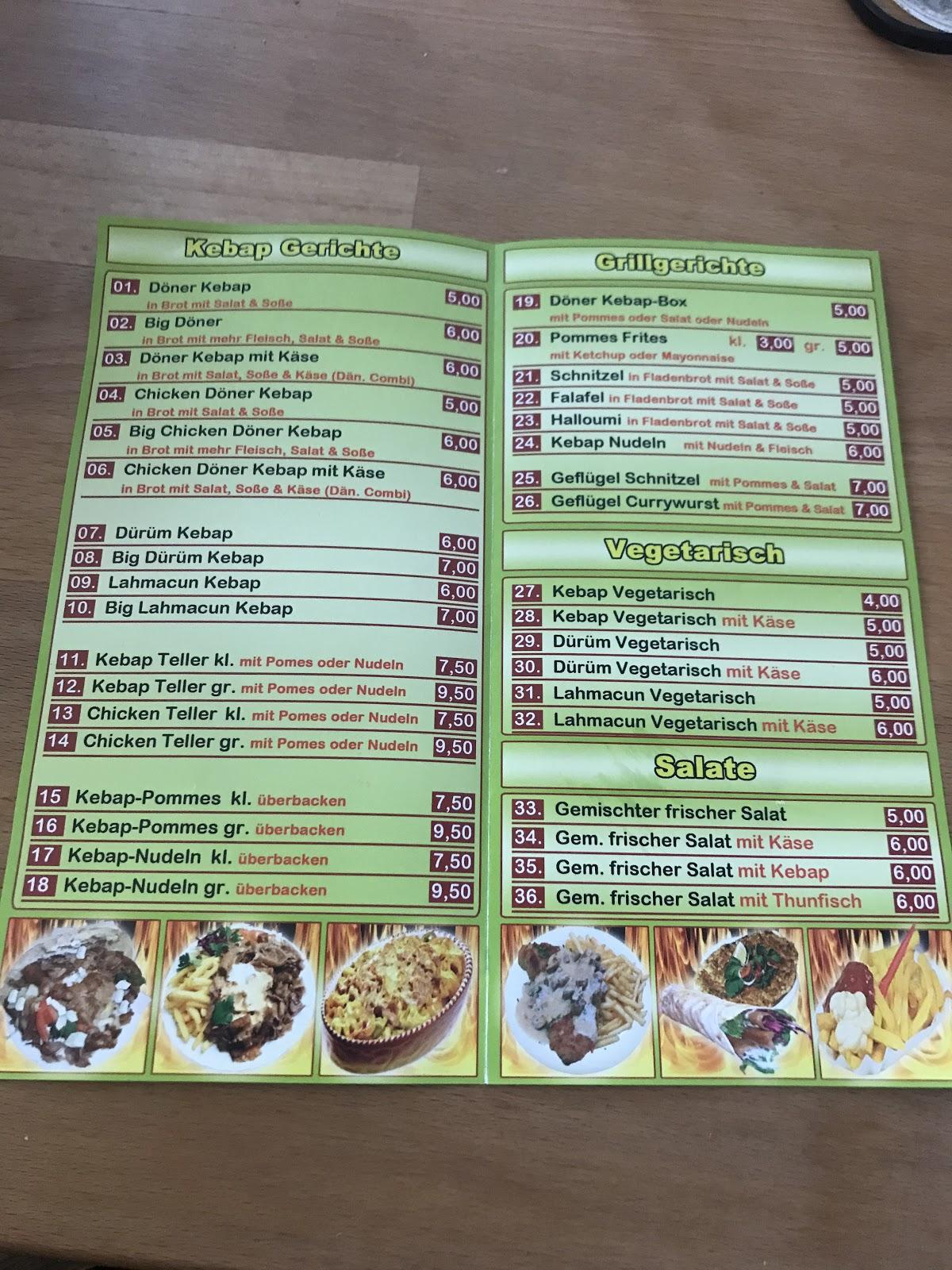 Menu at Ankara Grill restaurant, Magdeburg
