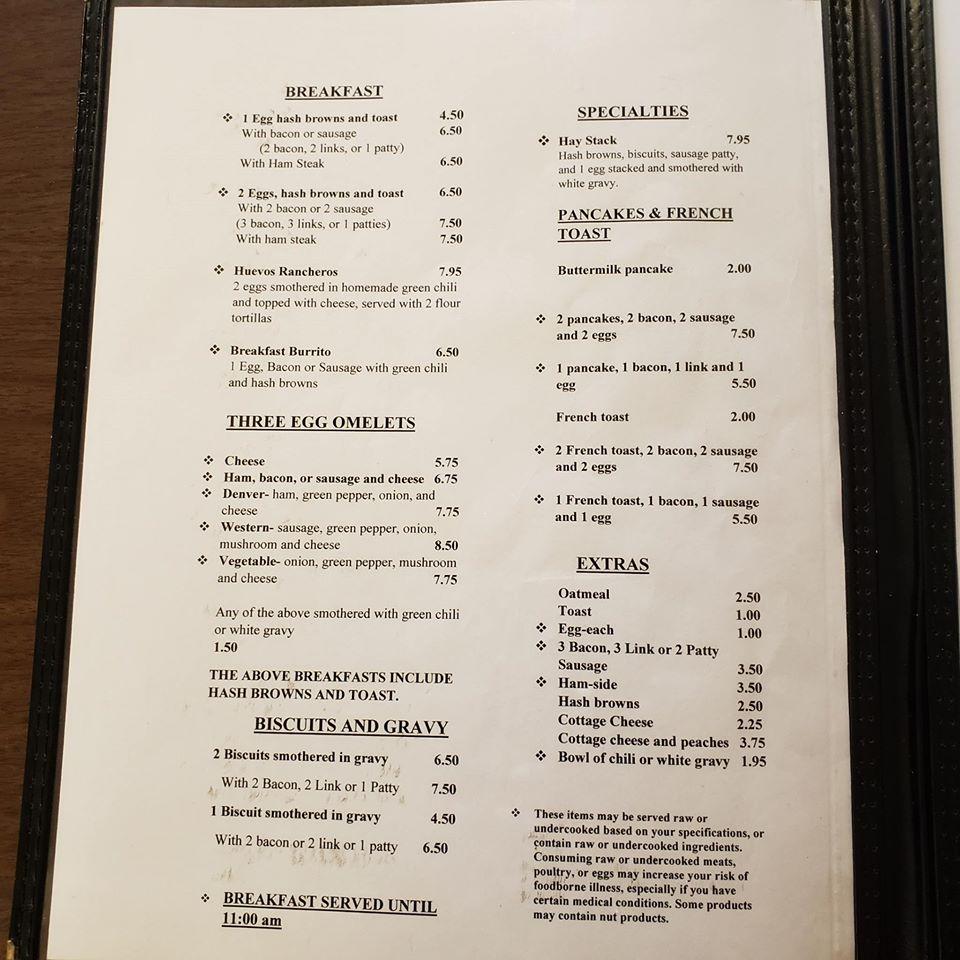 Menu at Feeling saucy pizzeria, Ordway