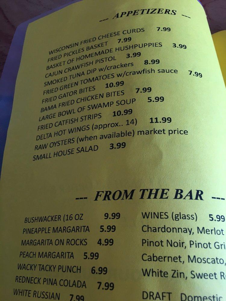 Menu at Fish River Grill restaurant, Gulf Shores
