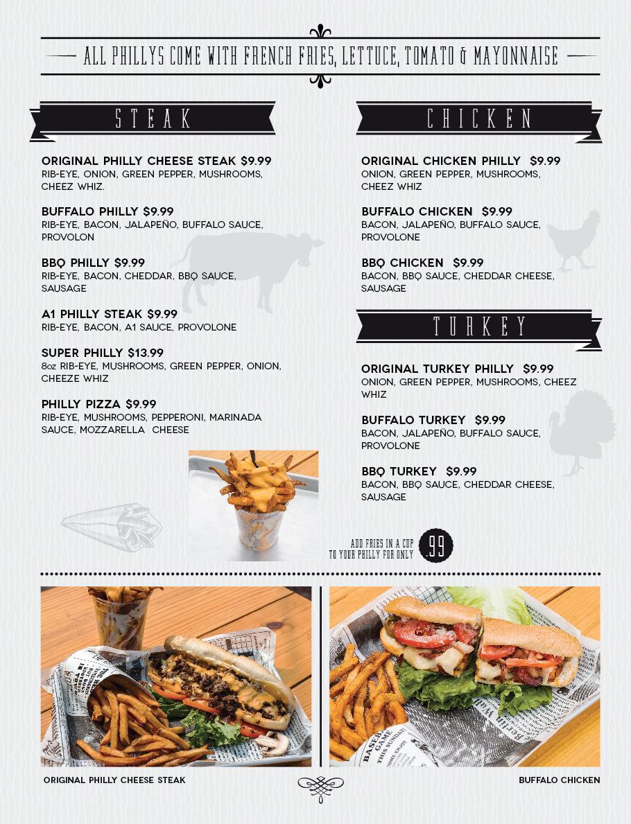 Menu at PHILLY 77 restaurant, McAllen, US-83 BUS