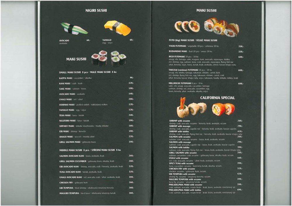 Menu at 巴蜀 restaurant, Prague