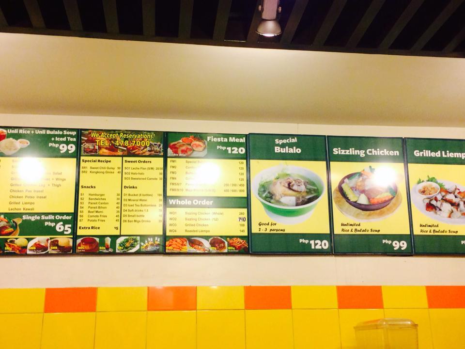 Menu at Chic-Boy Chicken at Baboy restaurant, Las Pinas
