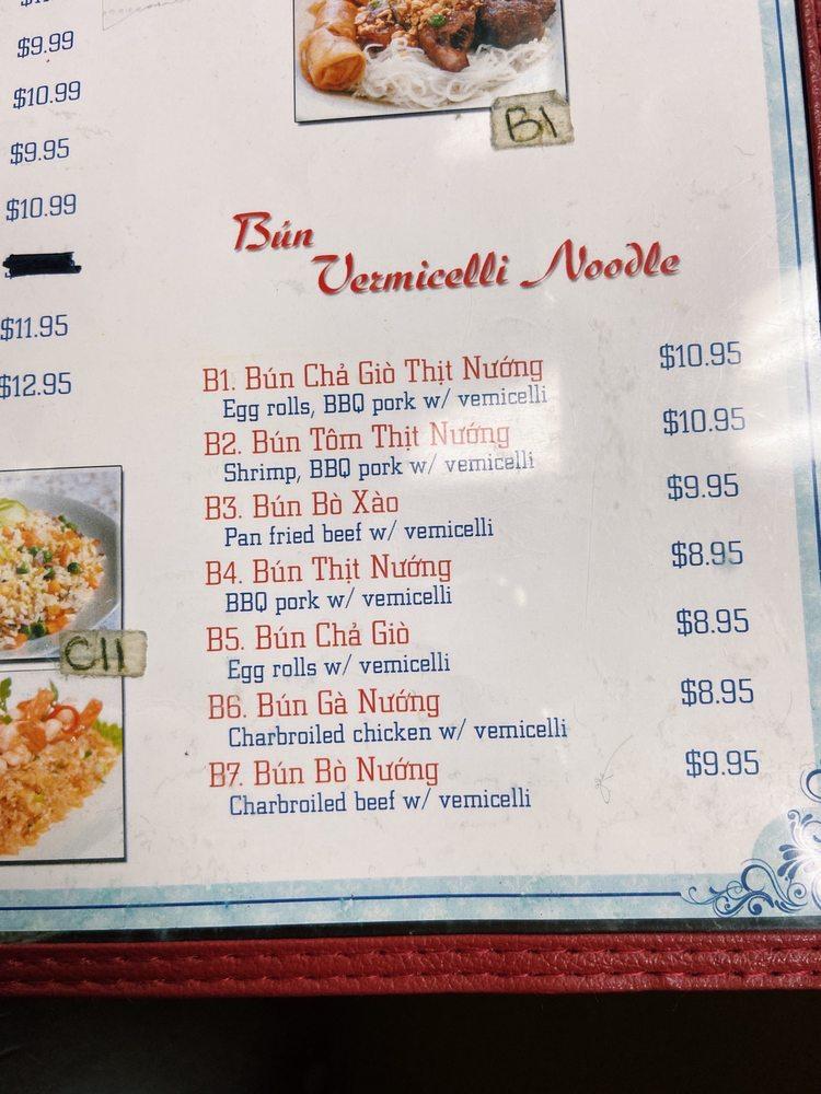 Menu at Pho 90 Vietnamese Restaurant, Las Vegas