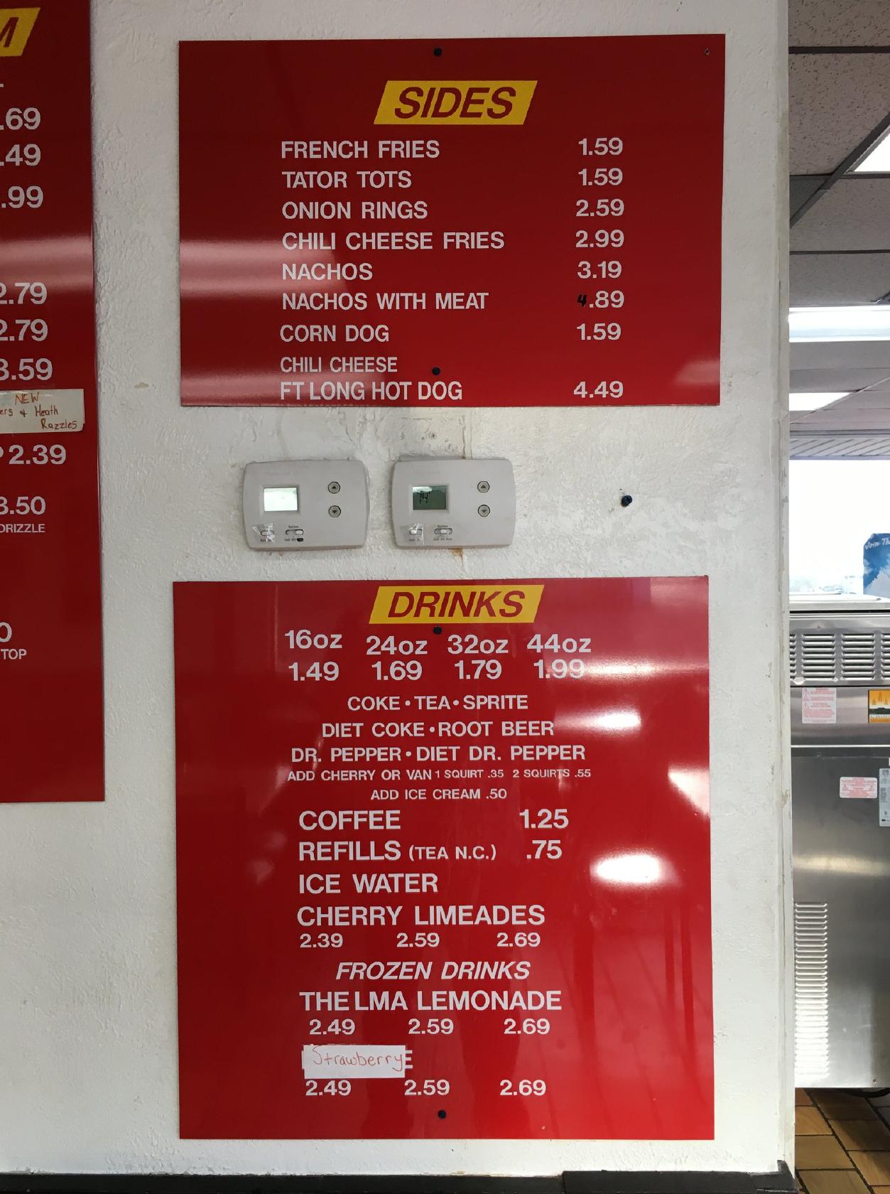 Menu at The Spot restaurant, Wheeler
