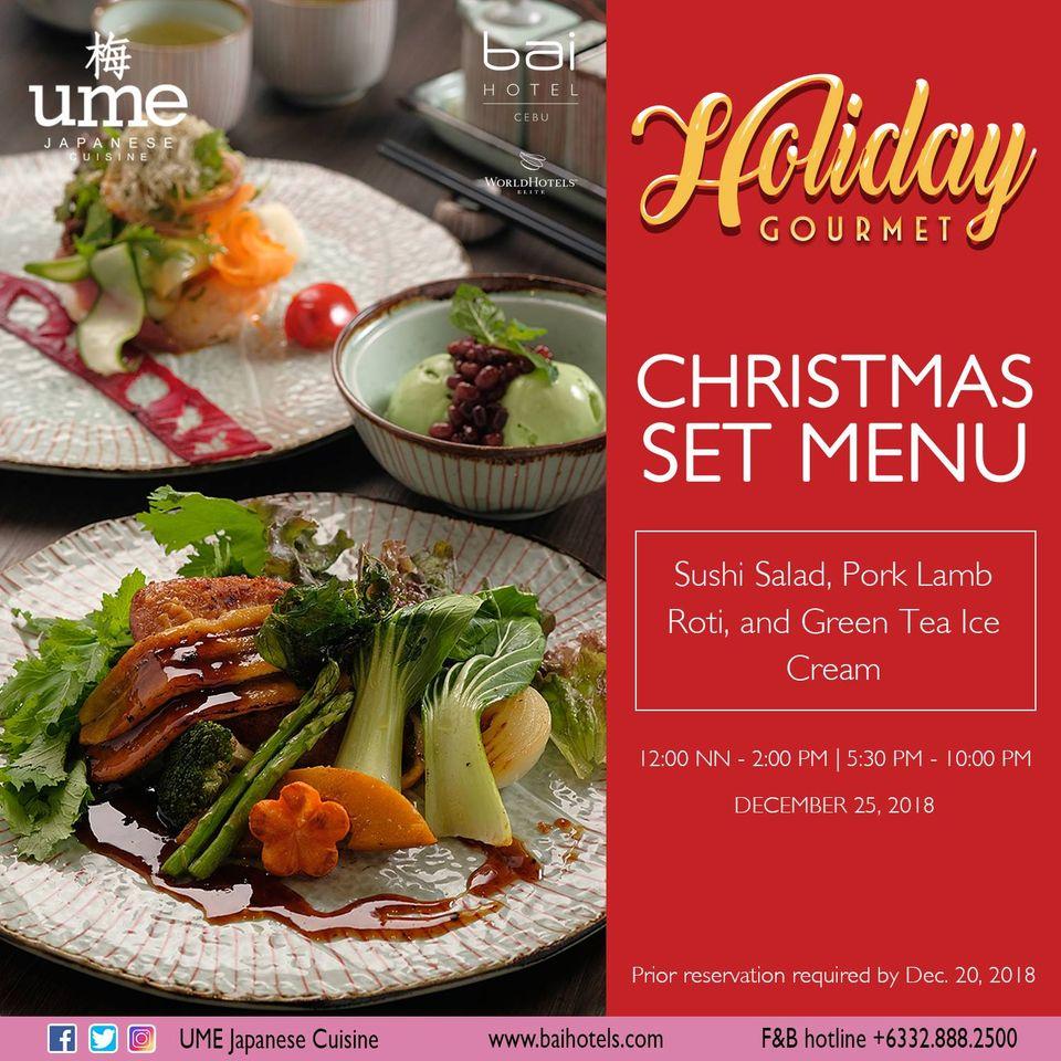 Menu at Ume Japanese Cuisine restaurant, Mandaue City