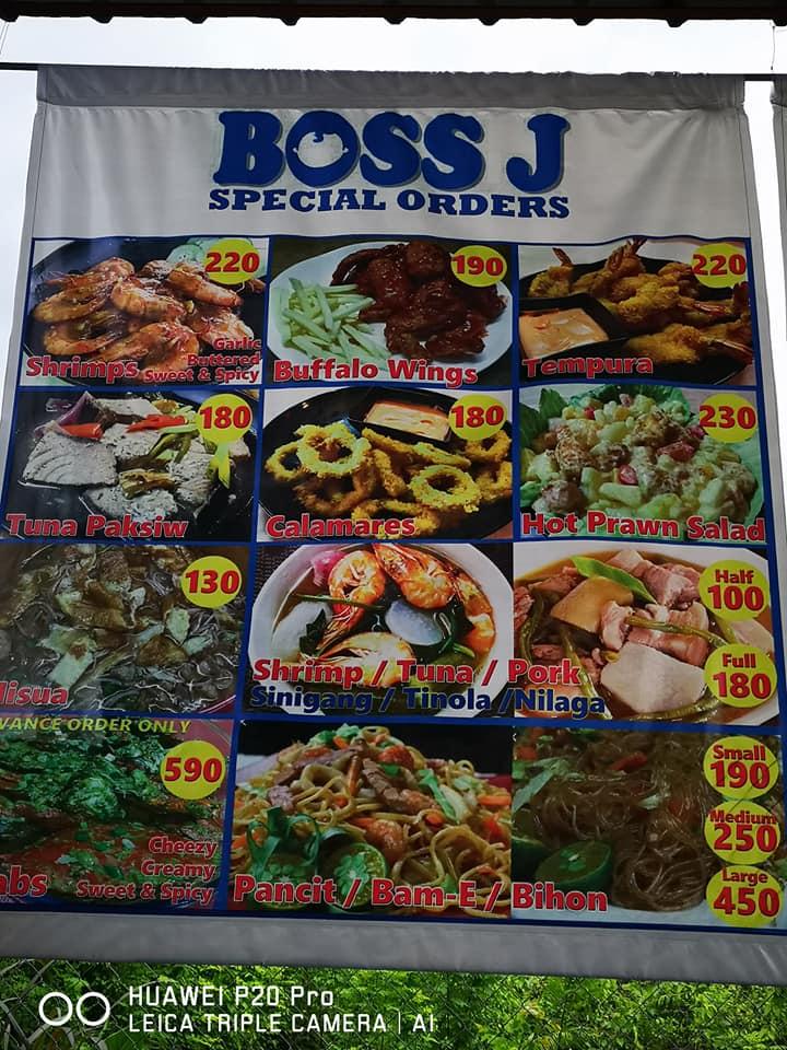 Menu at Boss J Resto restaurant, Butuan City