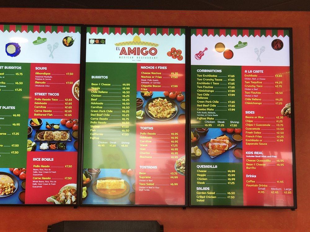 Menu at El Amigo Restaurant, Glendora