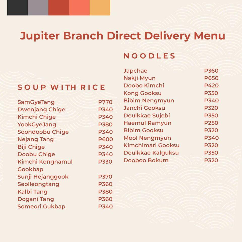 Menu at Kaya Korean Restaurant- Jupiter, Makati, 62 Jupiter