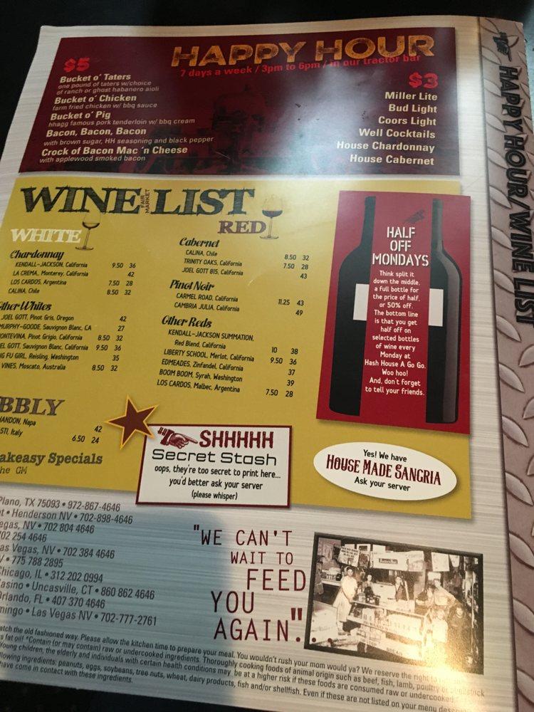 Menu at Hash House A Go Go at The LINQ restaurant, Las Vegas, S Las ...