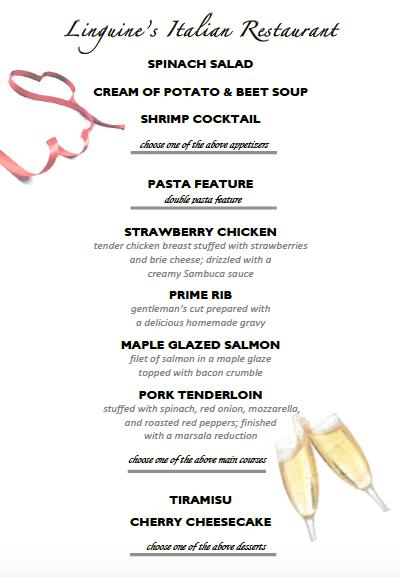 Menu at Linguine's Italian Restaurant, Belleville