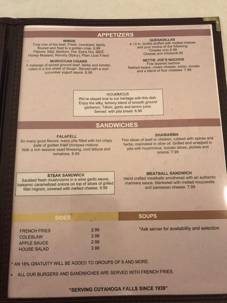 Menu at The Boulevard Tavern pub & bar, Cuyahoga Falls