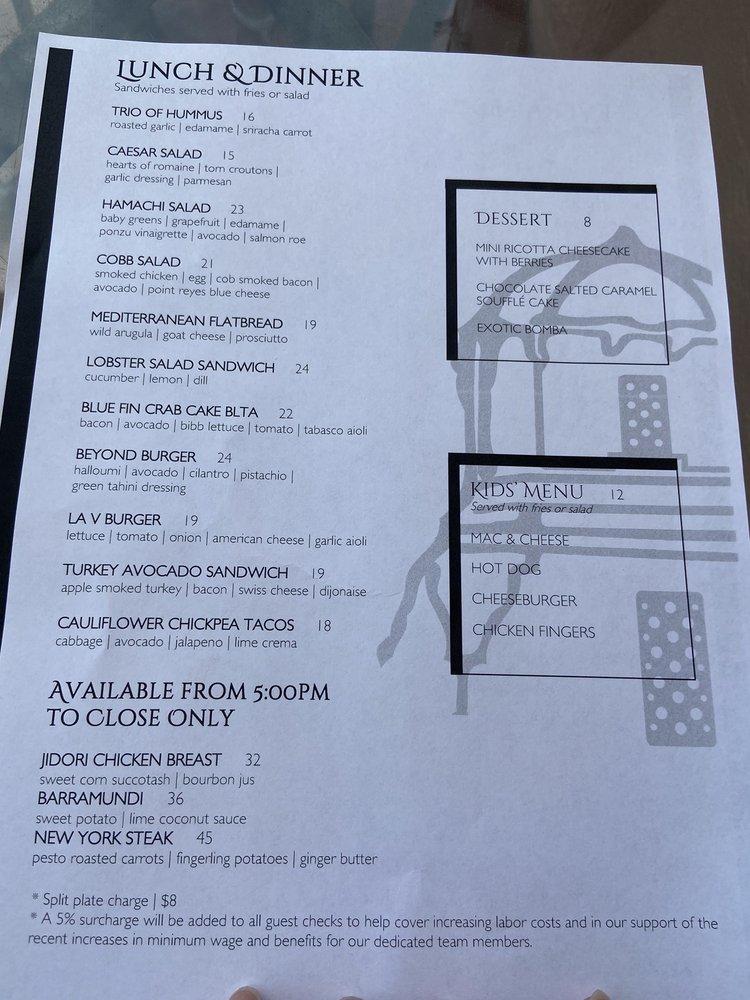 Menu at Valentina Restaurant, Encinitas