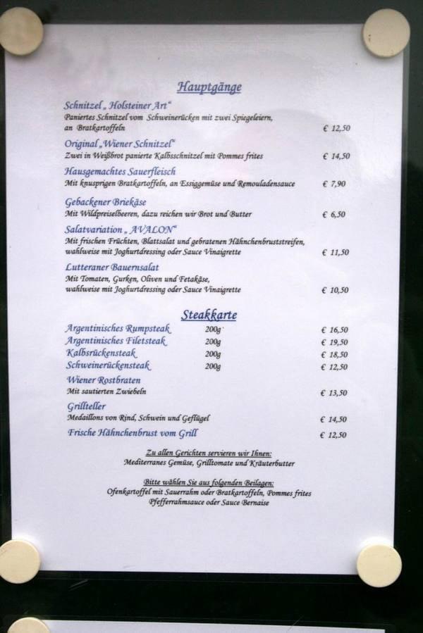 Speisekarte von Restaurant Merlin, Königslutter am Elm
