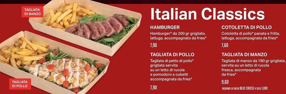 Menu da America Graffiti ristorante, Forlimpopoli, Via Emilia per Forlì