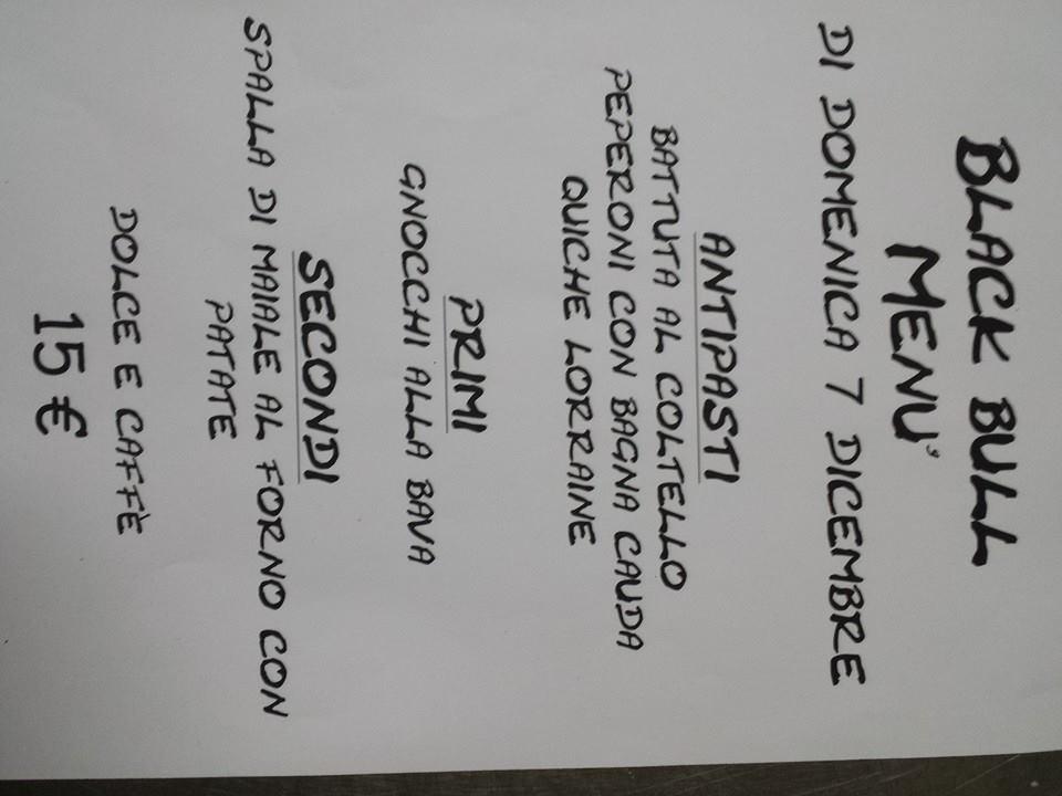 Menu at Black Bull pub & bar, Peveragno, Frazione San Giovenale 16