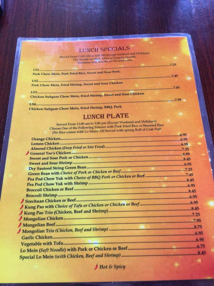 Menu at Chef Zhao restaurant, Portland