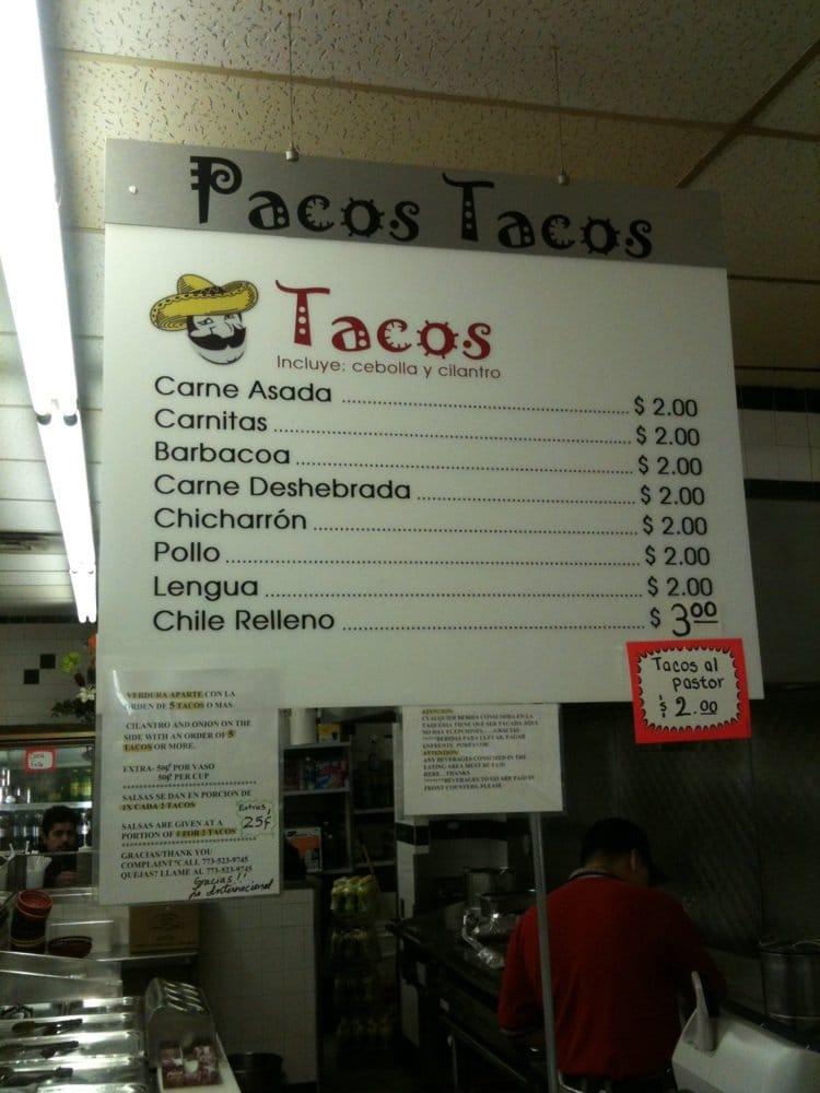 Menu at La Internacional Supermercado restaurant, Chicago