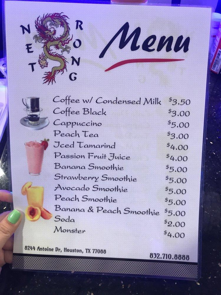 Menu at Net Rong, Houston