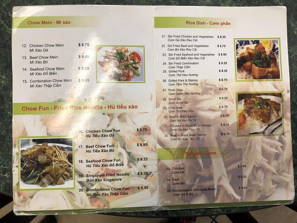 Menu at Pho Ly restaurant, Bellingham, 4151 Meridian St # 113