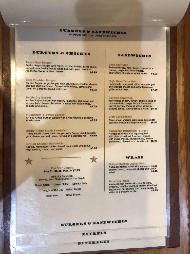 Menu at Raven's Grille restaurant, Euless, Texas Star Pkwy