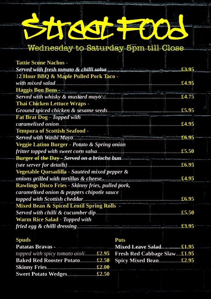 Menu at Rawlings - Love to Eat cafe, Glasgow