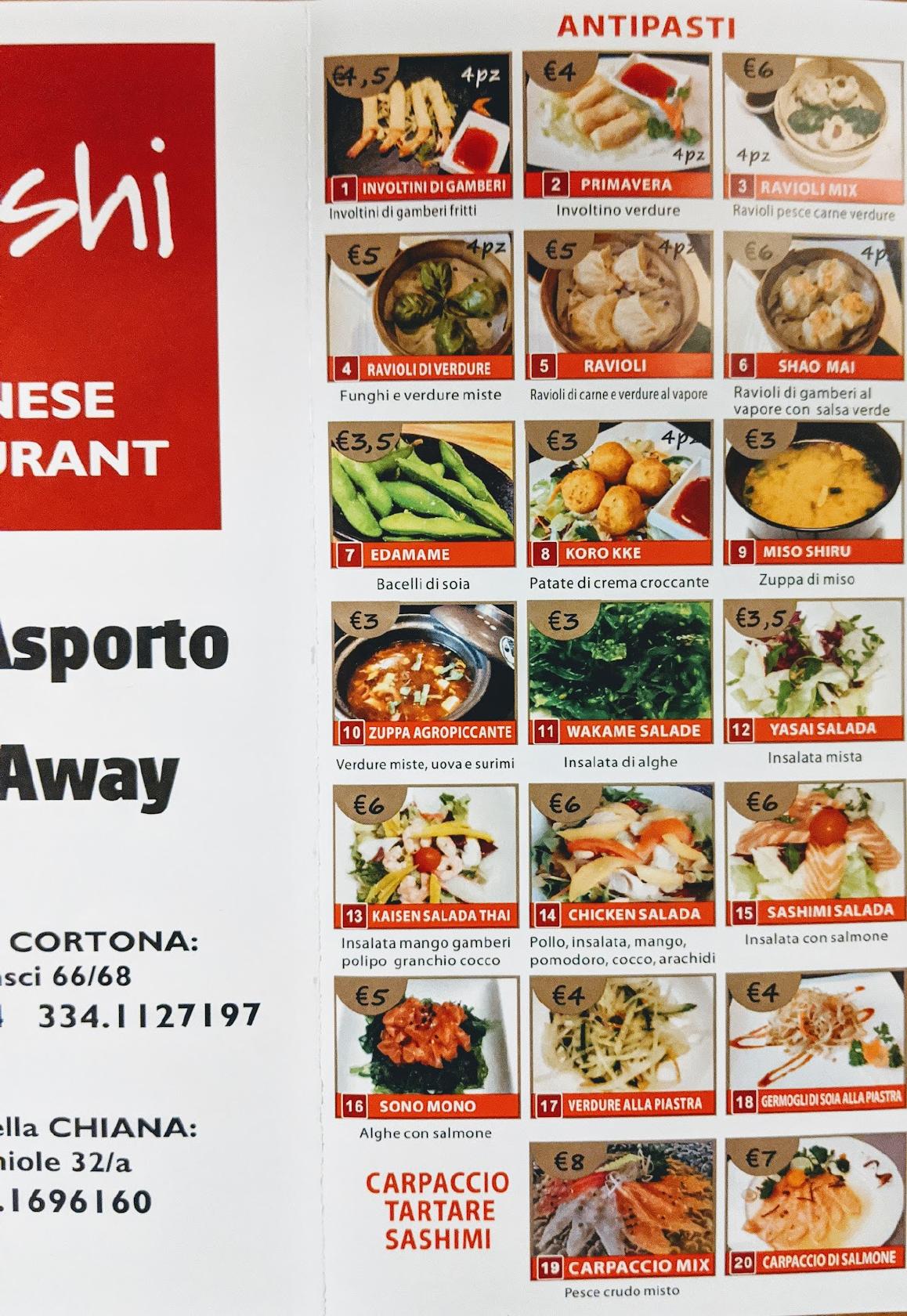 Menu da Ristorante Giapponese Ryoshi, Cortona