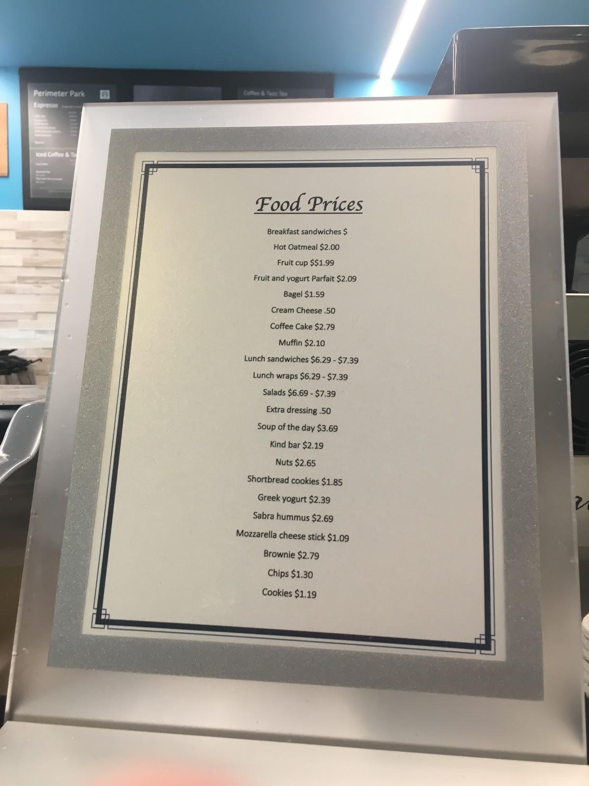 Menu at The Perk Café cafe, Morrisville