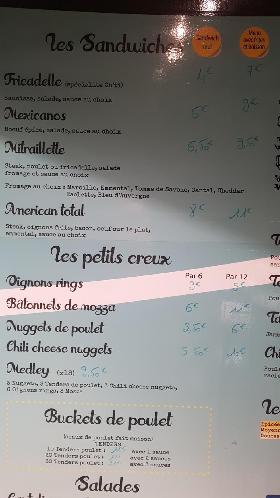 Menu at La Baracca Frites La Ponétie, Aurillac, 109 Av. du Général Leclerc