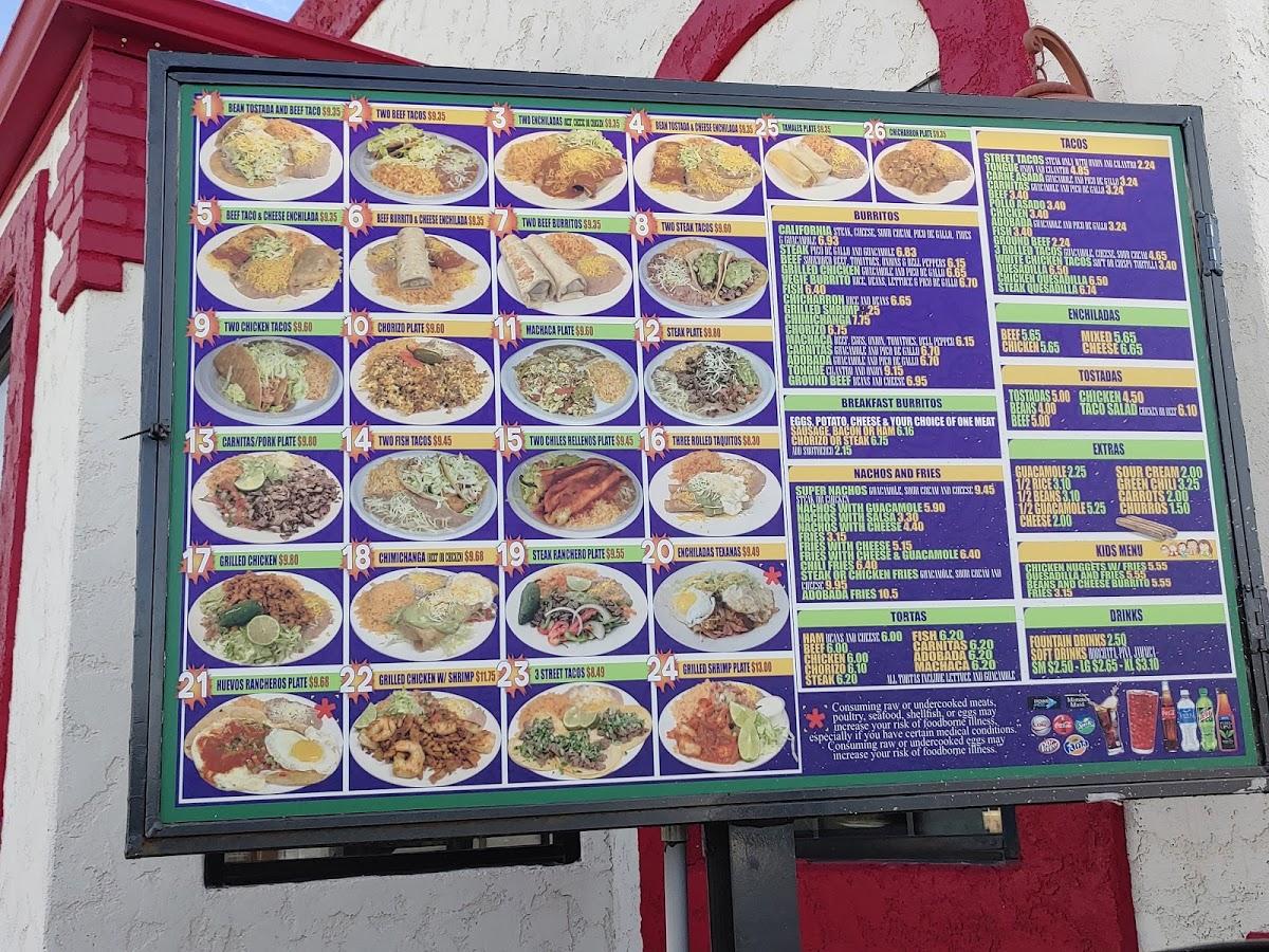 Menu at Adolfo's Mexican Food restaurant, Pueblo West