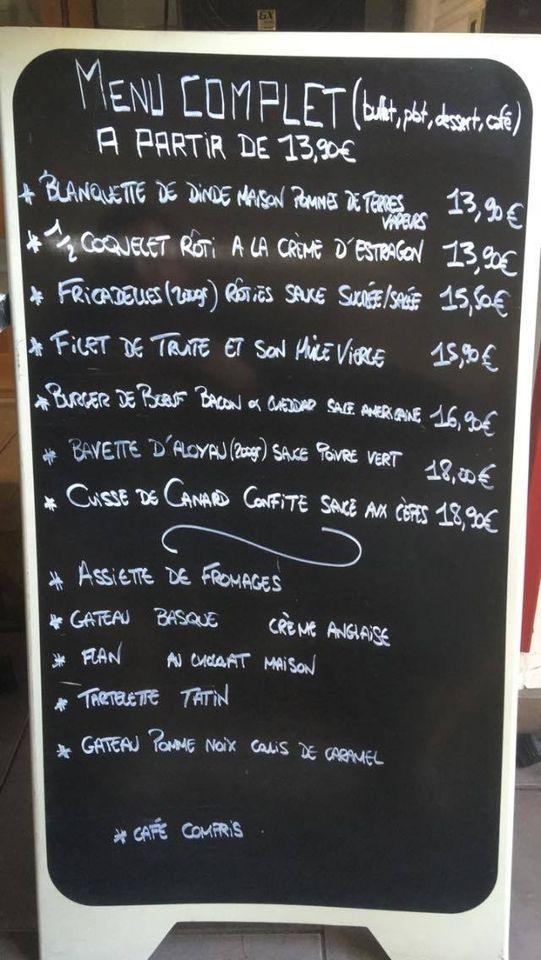 Menu at Bar Restaurant Le Passage, Anglade