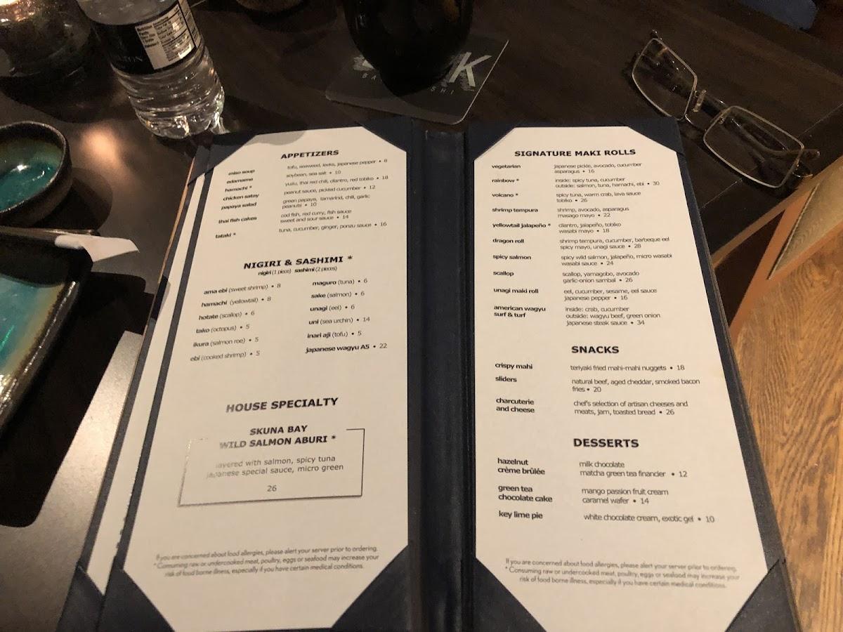 Menu at Dusk pub & bar, Naples