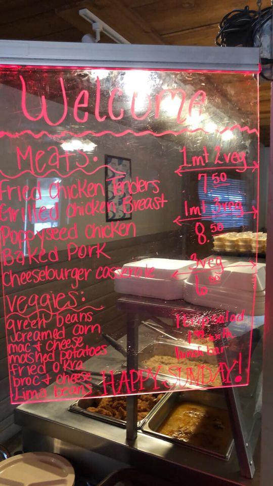 Menu at Cedar Landing restaurant, Winfield