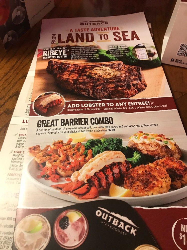 Menu at Outback Steakhouse, Reno, S Virginia St