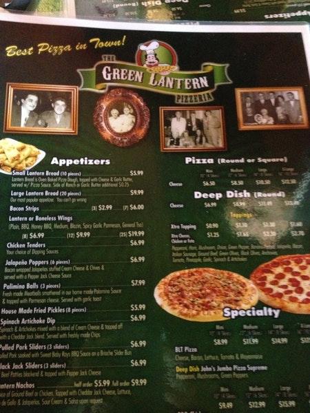 Menu at Green Lantern Pizza pub & bar, Charter Township of Clinton, 15 ...