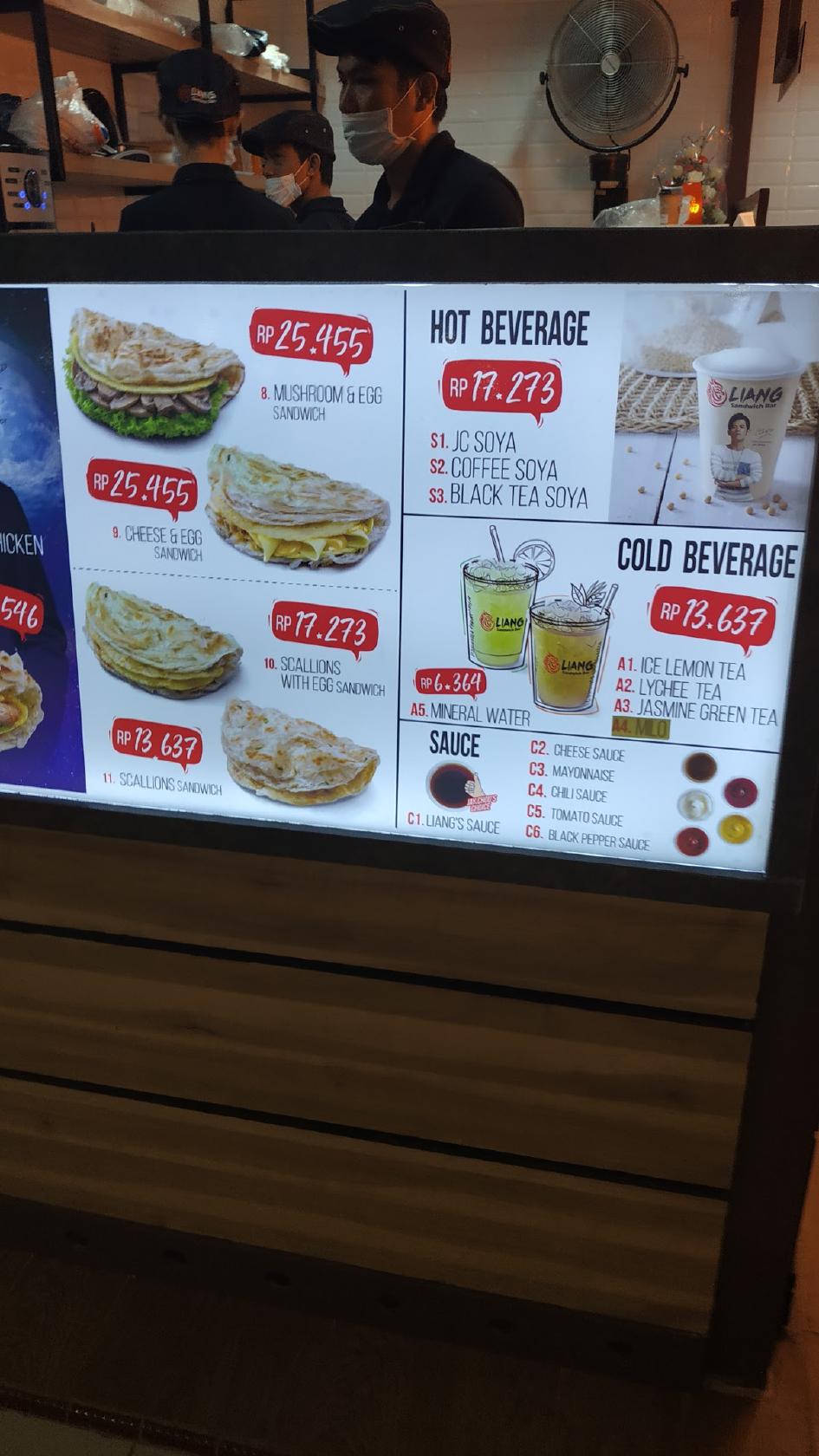 Menu at Liang Sandwich Bar, Bandar Lampung