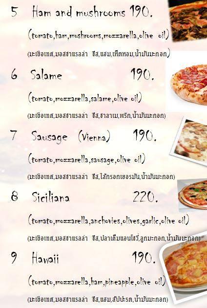 Menu at Mamma Mia Pizza & Pasta Sansai Chiang Mai restaurant, Chiang Mai