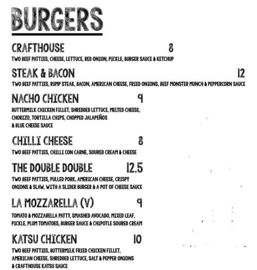 Menu at Northern Crafthouse pub & bar, Whitefield