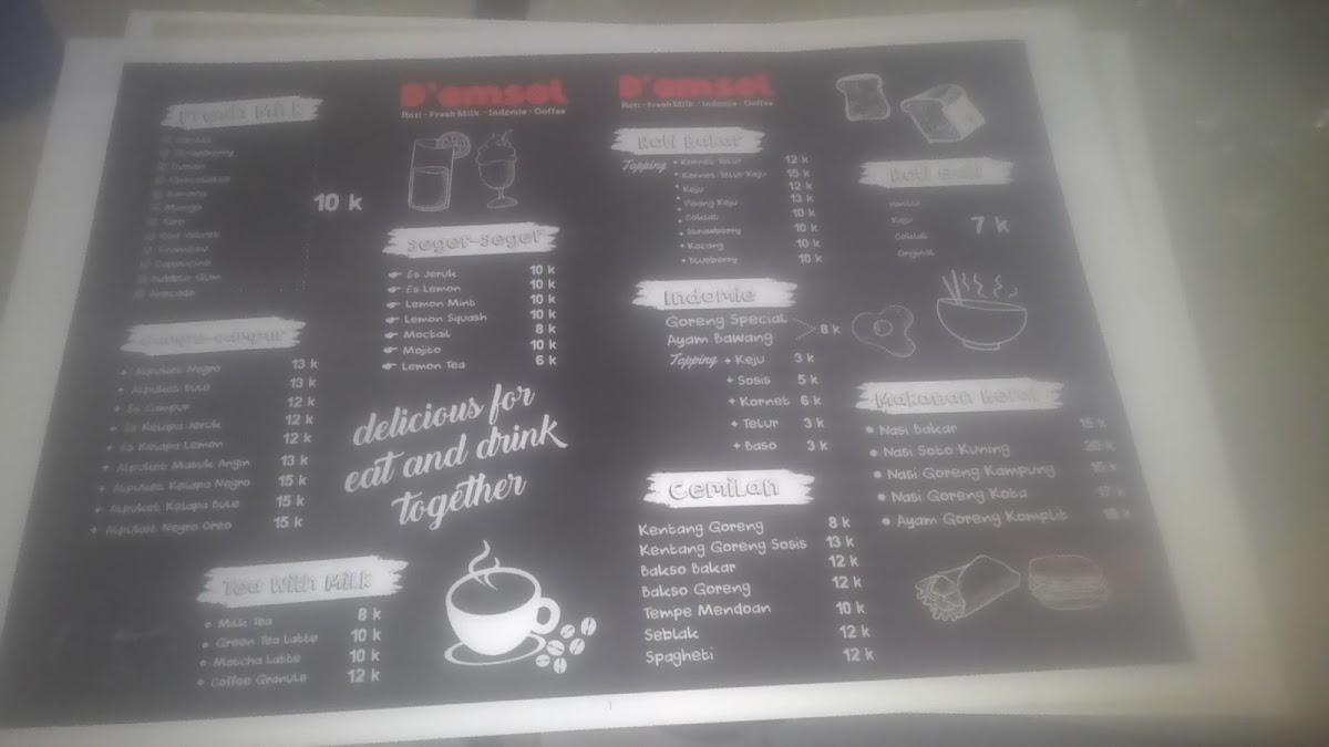 Menu at Saba Cafetaria, Bandung