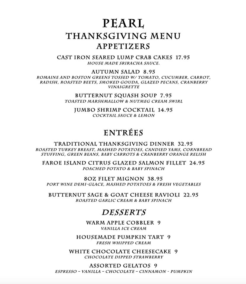 Menu at The Oyster Point Hotel restaurant, Red Bank