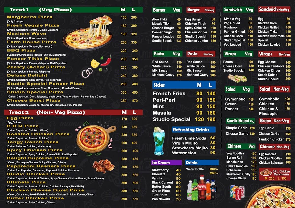 Menu at The pizza Studio, Adampur