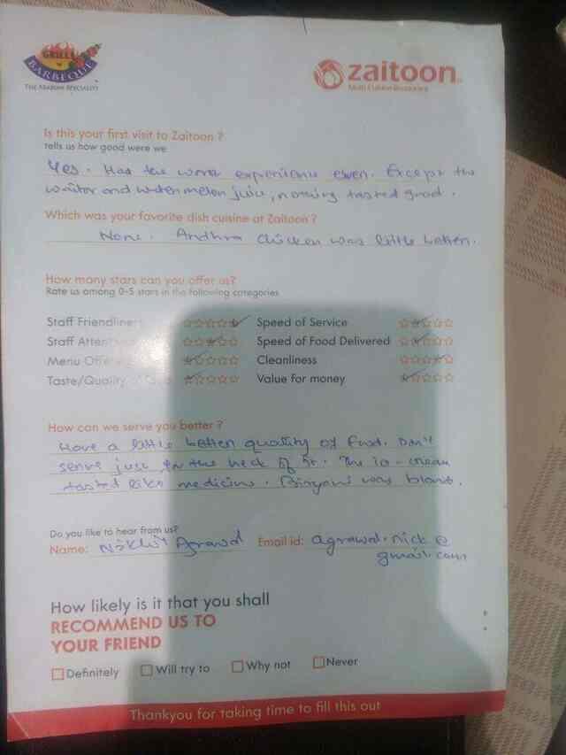 Menu at Zaitoon Restaurant, JP Nagar, Bengaluru, 21