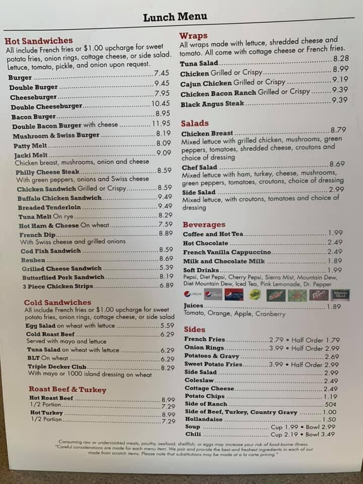 Menu at 100th St. Corner Cafe, Urbandale