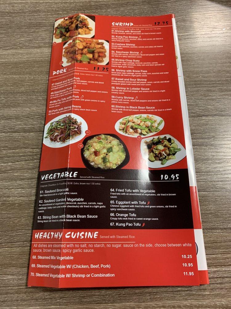 Menu at CHINA FUSION RESTAURANT, Oceanside