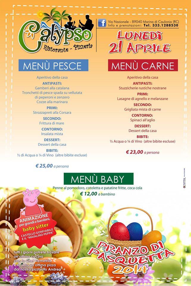 Speisekarte von Calypso restaurant, Caulonia Marina