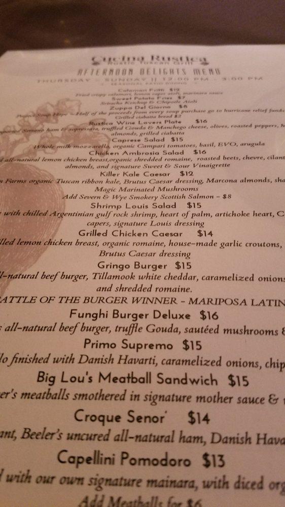 Menu at Cucina Rustica desserts, Sedona