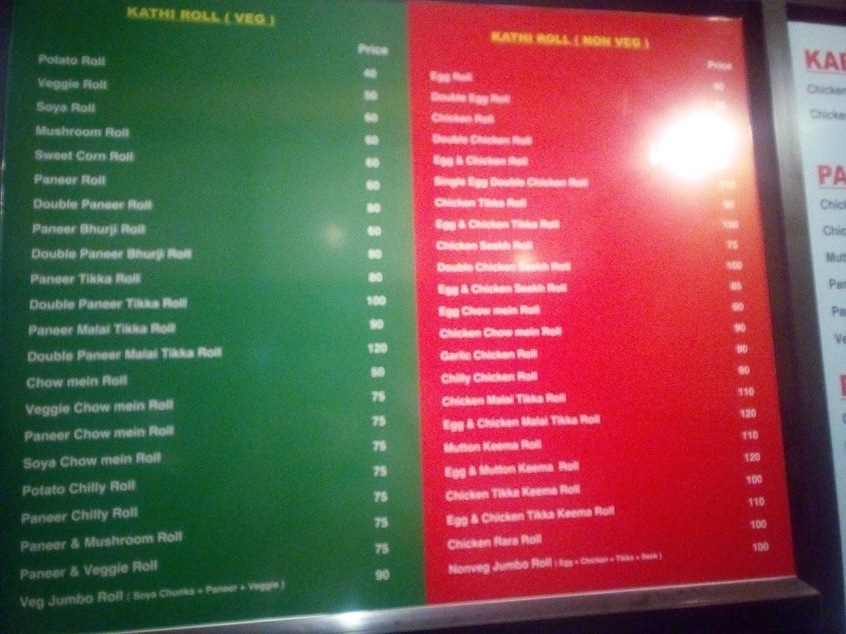 Menu at Kathi Junction, Manipal, opp. Golden Jubilee Hall