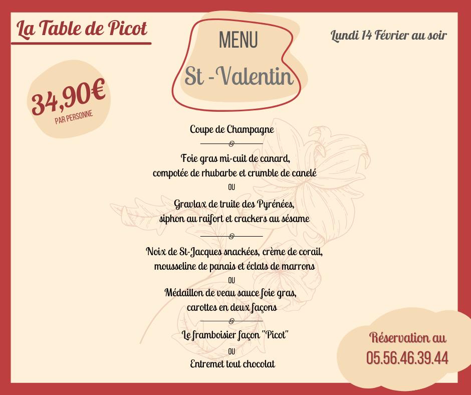 Menu au La Table De Picot restaurant, Saint-Médard-en-Jalles