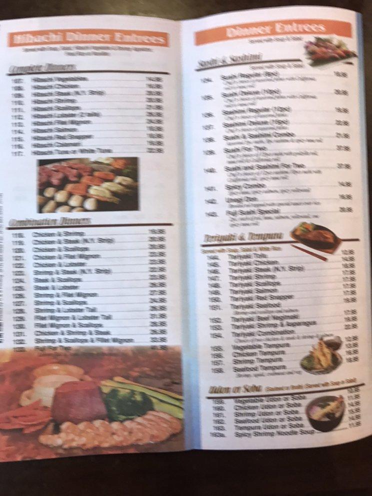 Menu at Mount Fuji - Japanese Sushi & Hibachi Steak House restaurant ...