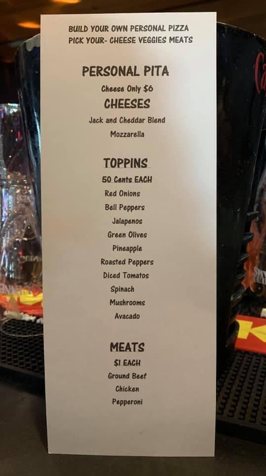 Menu at Tavern on 74 pub & bar, Peachtree City