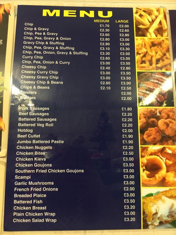 Menu at The Village Chippy Castlecaulfield restaurant, Castlecaulfield